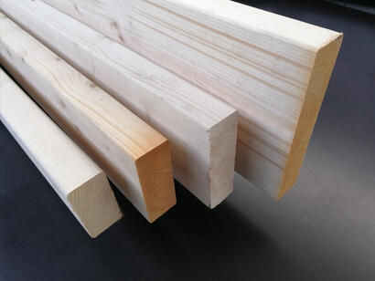 Madrier Sapin/Epicéa raboté 4 faces chanfreinés - Ép. 45 mm - Bois d ...